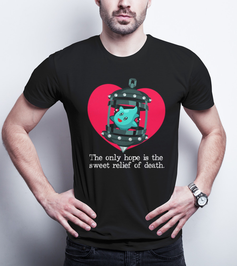 Sweet Relief Of Death With Heart And Caged Cute Ghost T-Shirt