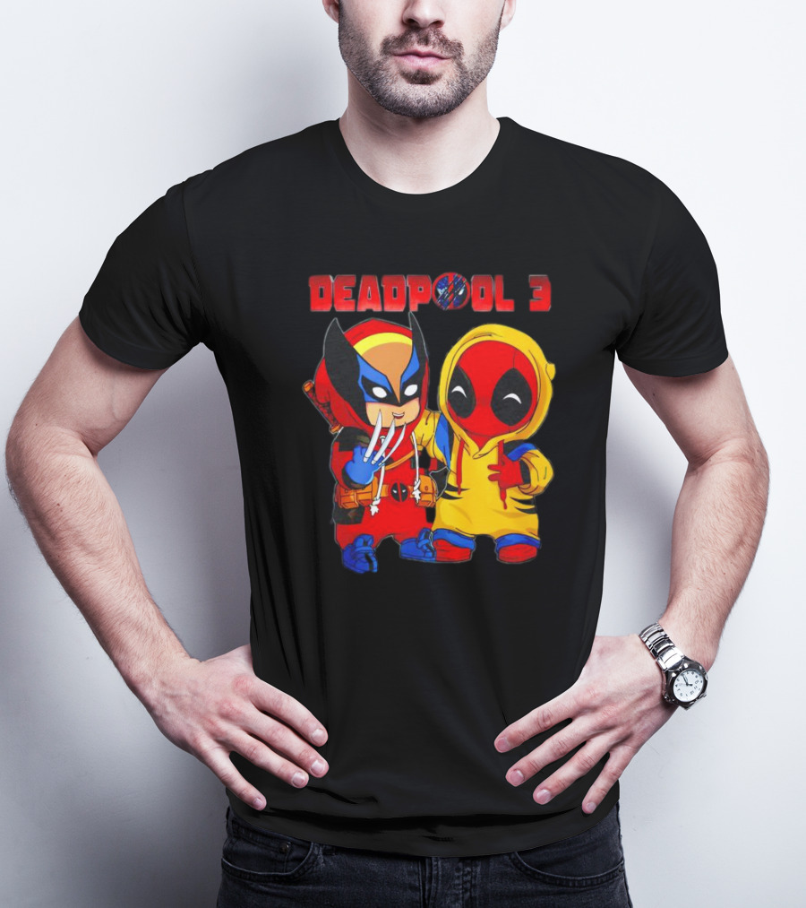 Deadpool 3 Wolverine And Deadpool Cartoon Characters T-Shirt