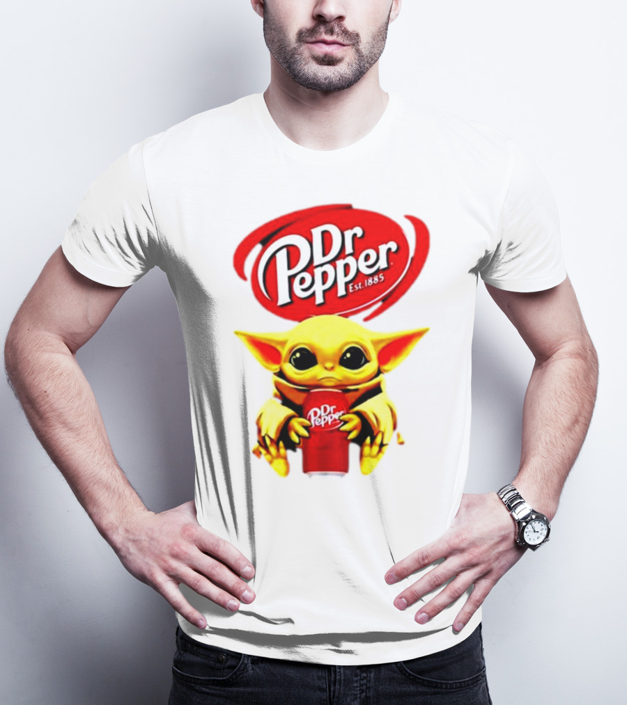 Dr Pepper Baby Yoda Holding Soda Can T-Shirt