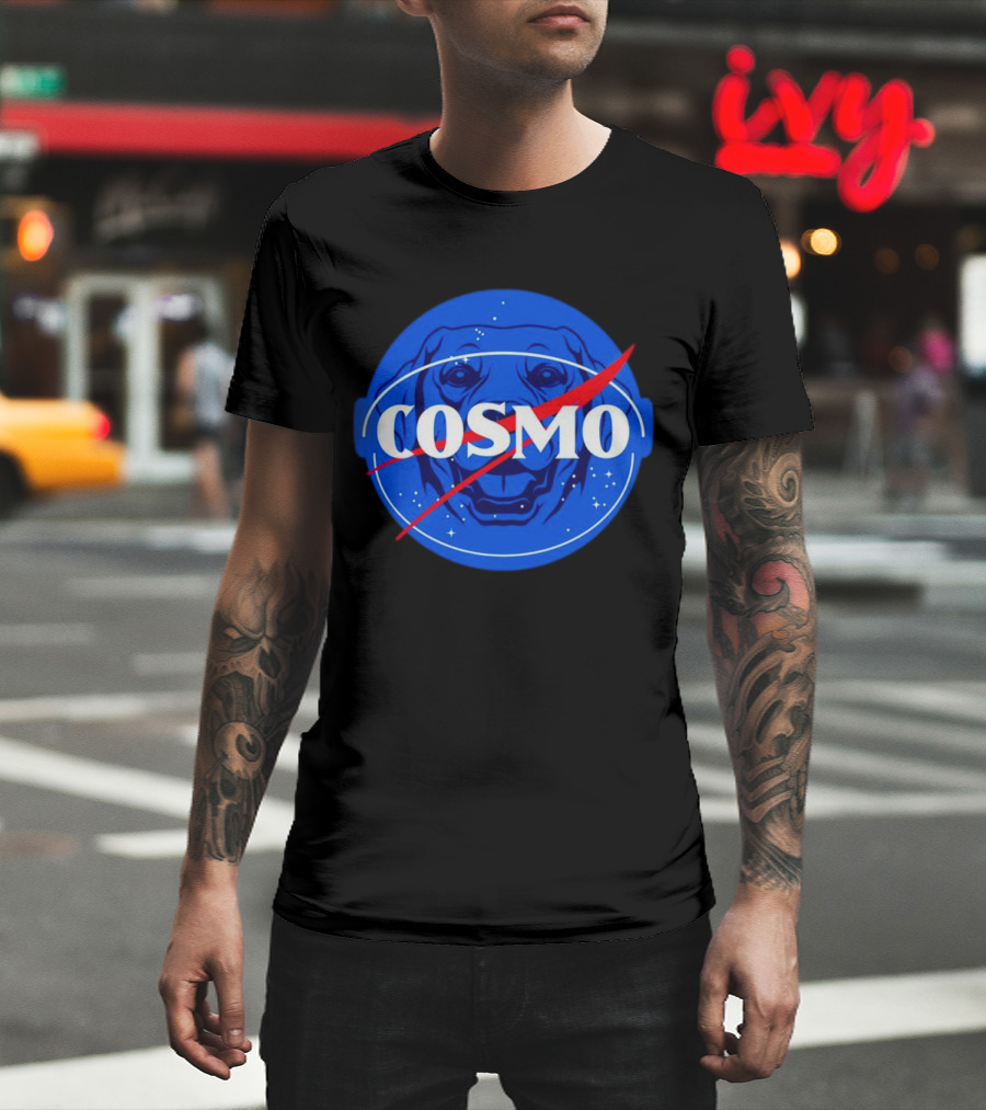 NASA-Inspired Cosmo Space Dog Agency Logo Astronaut T-Shirt