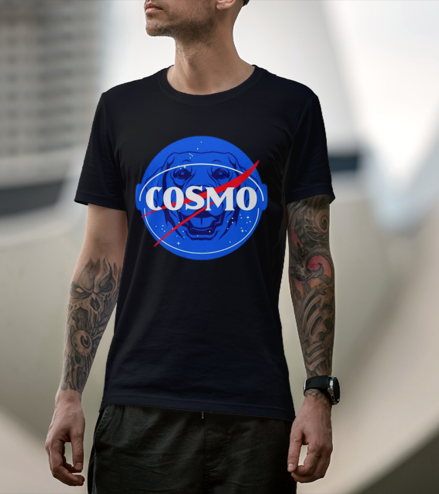 NASA-Inspired Cosmo Space Dog Agency Logo Astronaut T-Shirt
