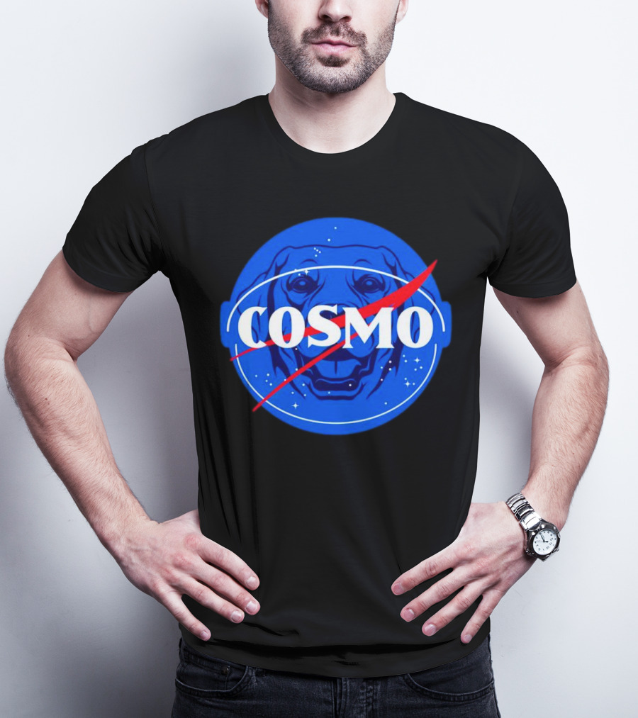 NASA-Inspired Cosmo Space Dog Agency Logo Astronaut T-Shirt