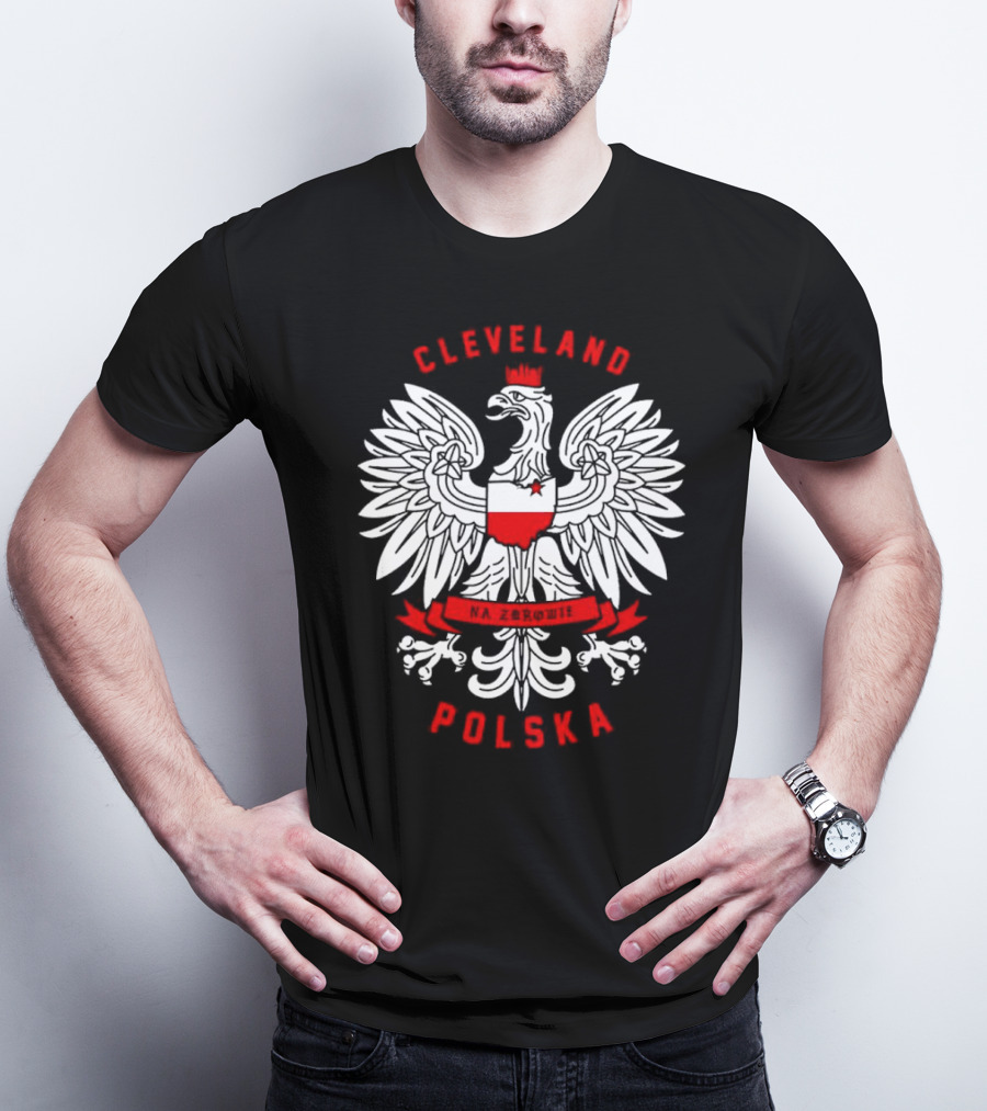 Cleveland Polska Na Zdrowie White Eagle Crest T-Shirt