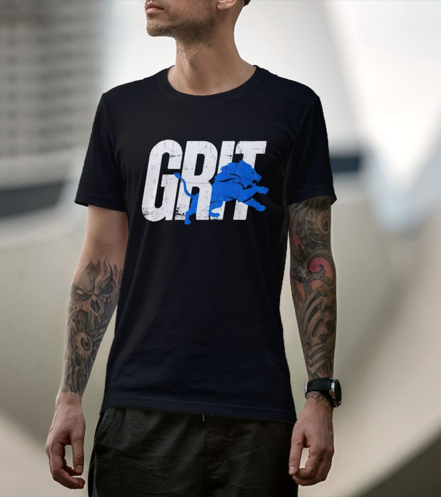 Grit Detroit Lions Blue Lion T-Shirt