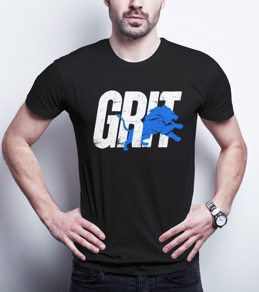 Grit Detroit Lions Blue Lion T-Shirt