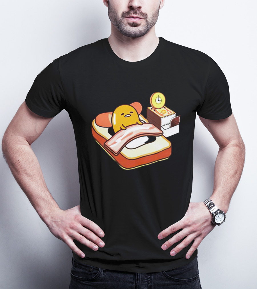 Gudetama Breakfast In Bed With Toast And Bacon T-Shirt