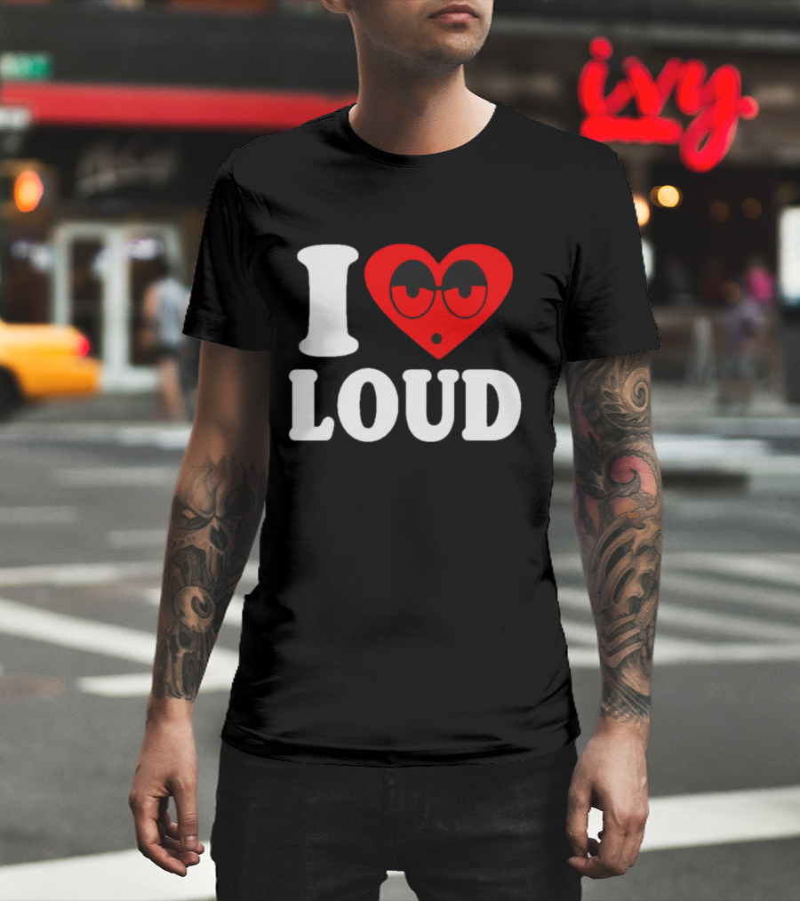 I Love Loud Heart Glasses Emoji T-Shirt