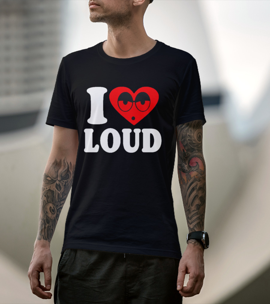 I Love Loud Heart Glasses Emoji T-Shirt