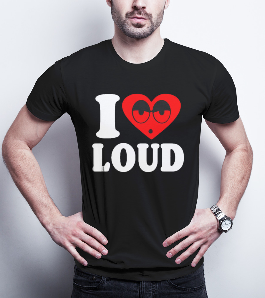 I Love Loud Heart Glasses Emoji T-Shirt