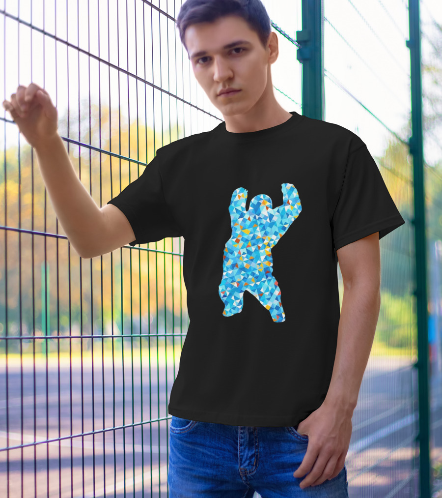 Monster Madness Polygon Pattern Style Gorilla Shape T-Shirt