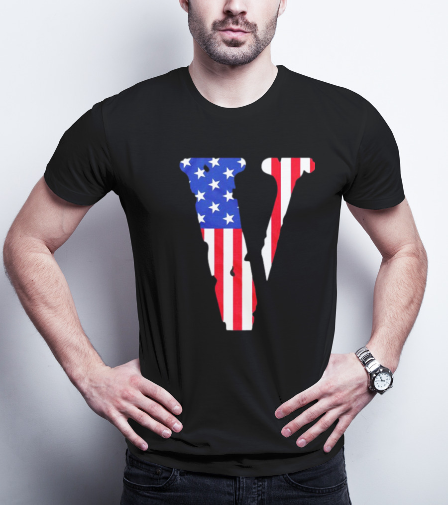 Vlone V American Flag USA T-Shirt
