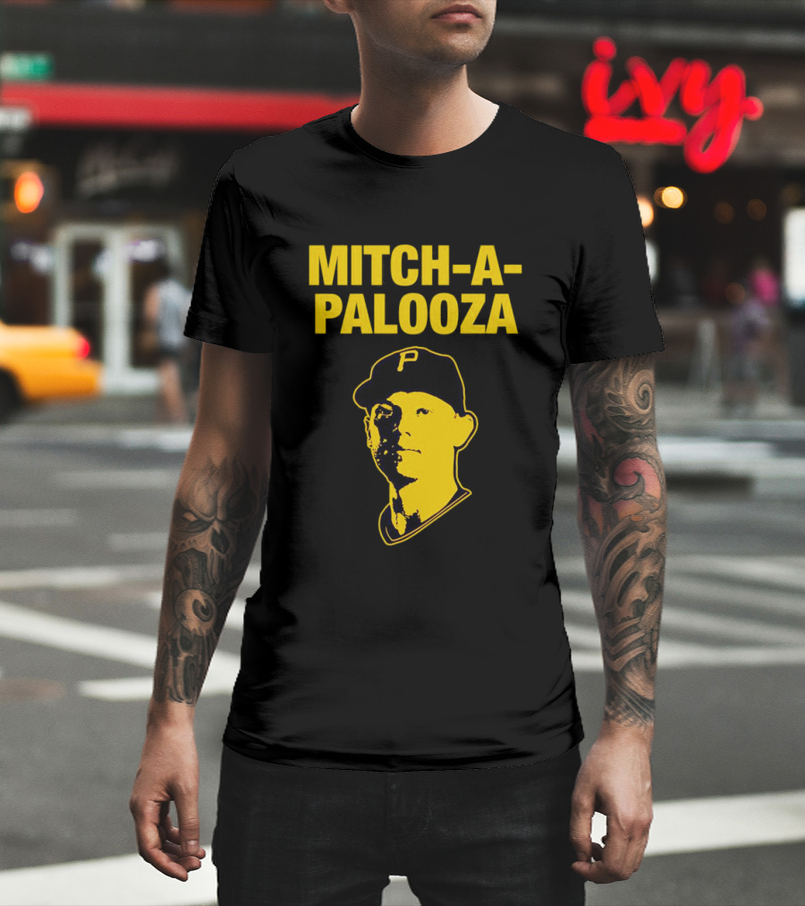 Pittsburgh Pirates Mitch-a-Palooza Bold Yellow Baseball Player T-Shirt