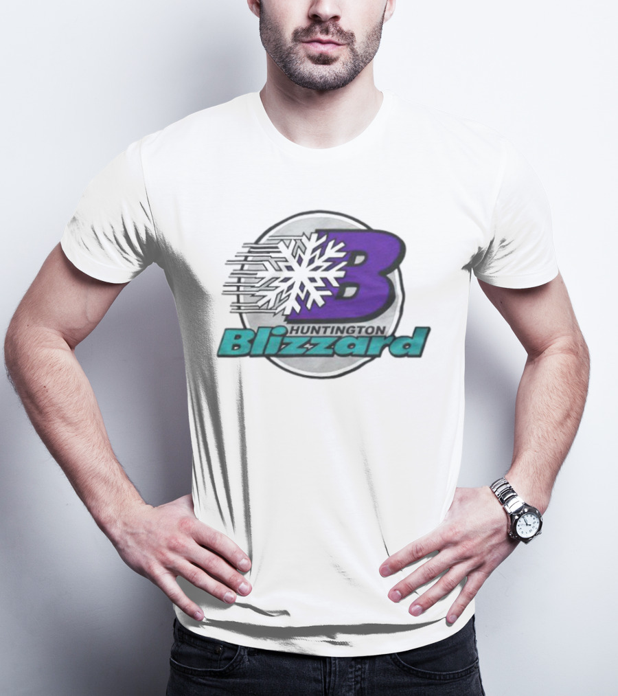 Huntington Blizzard Snowflake Logo Bold Letter B T-Shirt