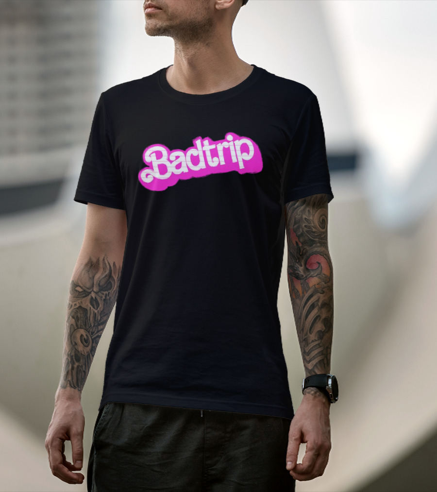 Linya-Linya Badtrip Pink Bubble Text T-Shirt