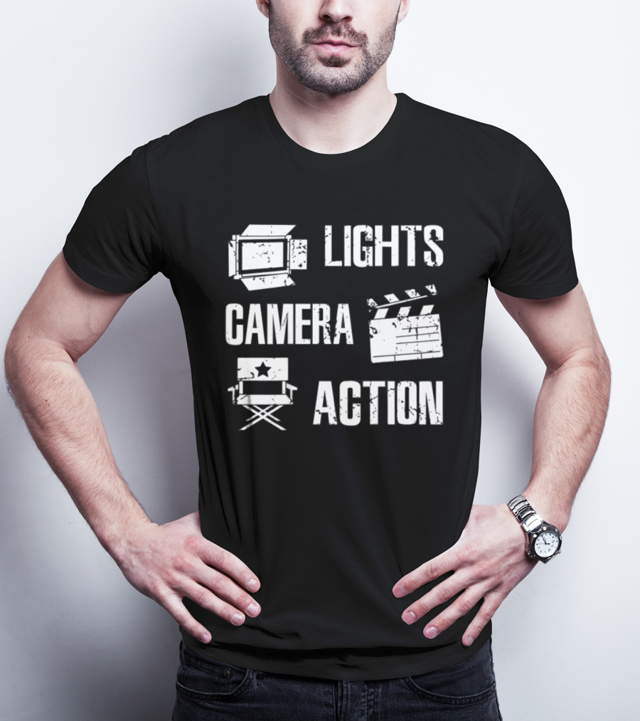 Lights Camera Action Movie Director Filmmaker Film Director T-Shirt