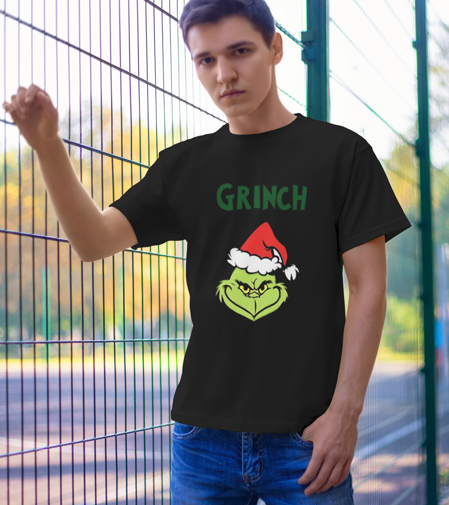 The Grinch Santa Hat Christmas T-Shirt