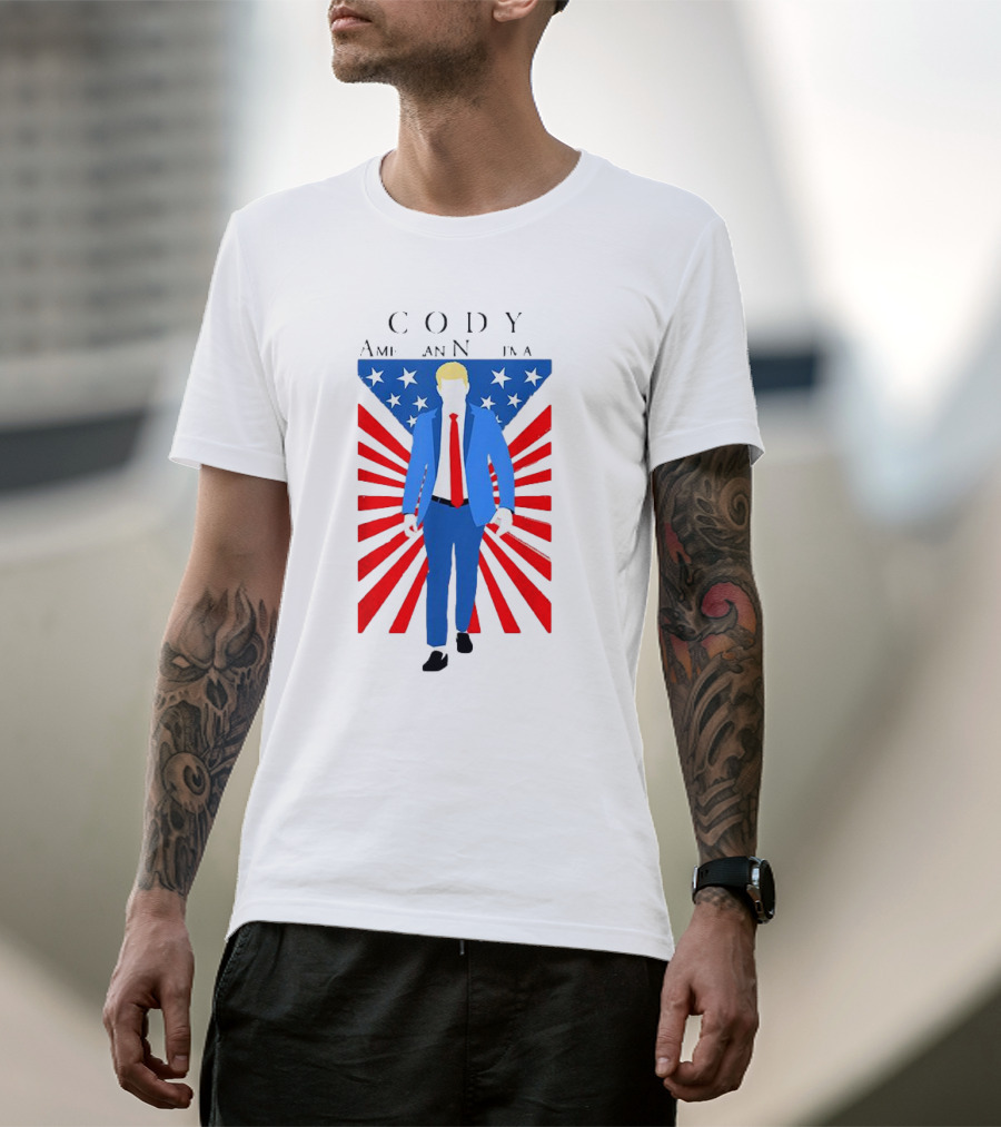 Cody AEW American Nightmare Patriotic Stars And Stripes Suit T-Shirt