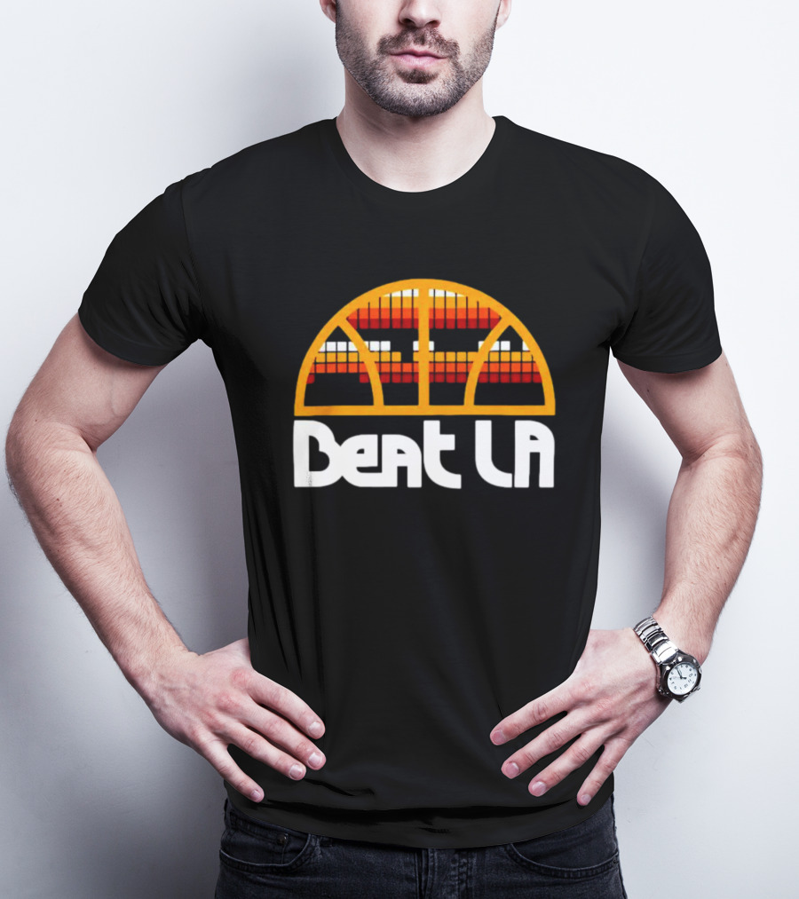 Beat LA Denver Nuggets Skyline Basketball T-Shirt
