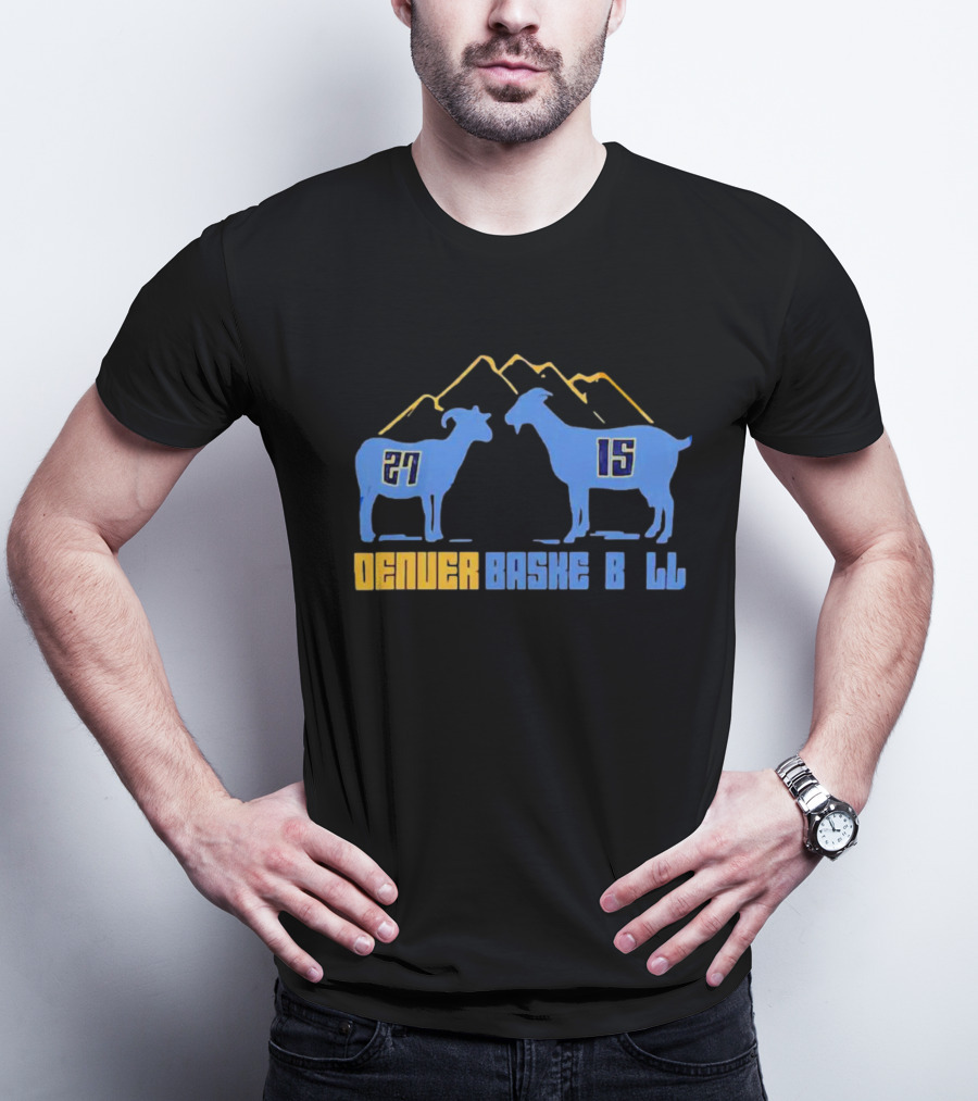 Denver Basketball Goats 27 15 Mountain Peaks T-Shirt