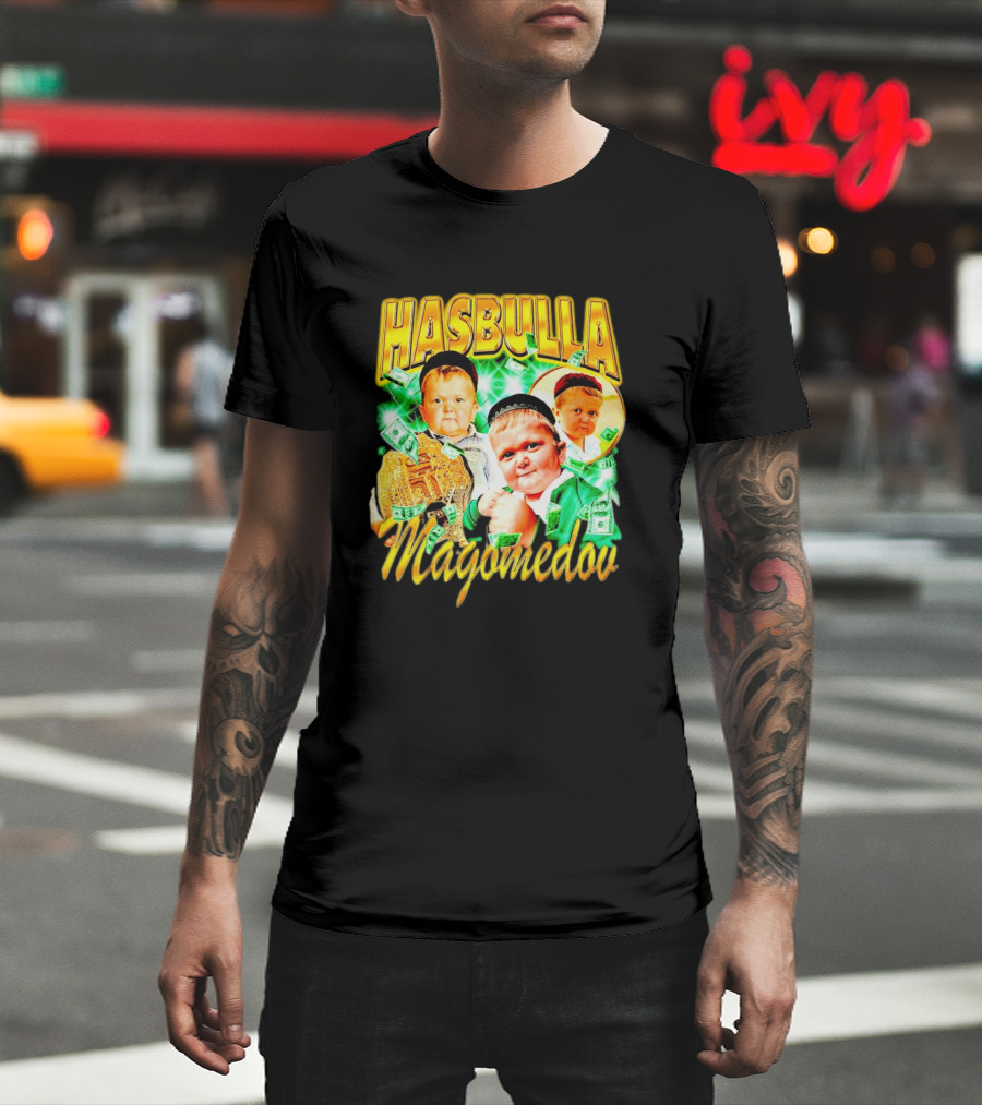 HASBULLA MAGOMEDOV MONEY COLLAGE WITH BELT AND FACE EXPRESSIONS T-Shirt