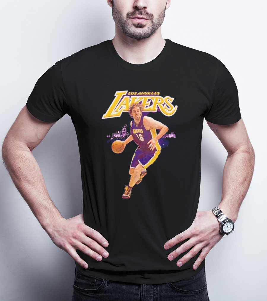 Los Angeles Lakers Pau Gasol Basketball Player 16 NBA Career T-Shirt