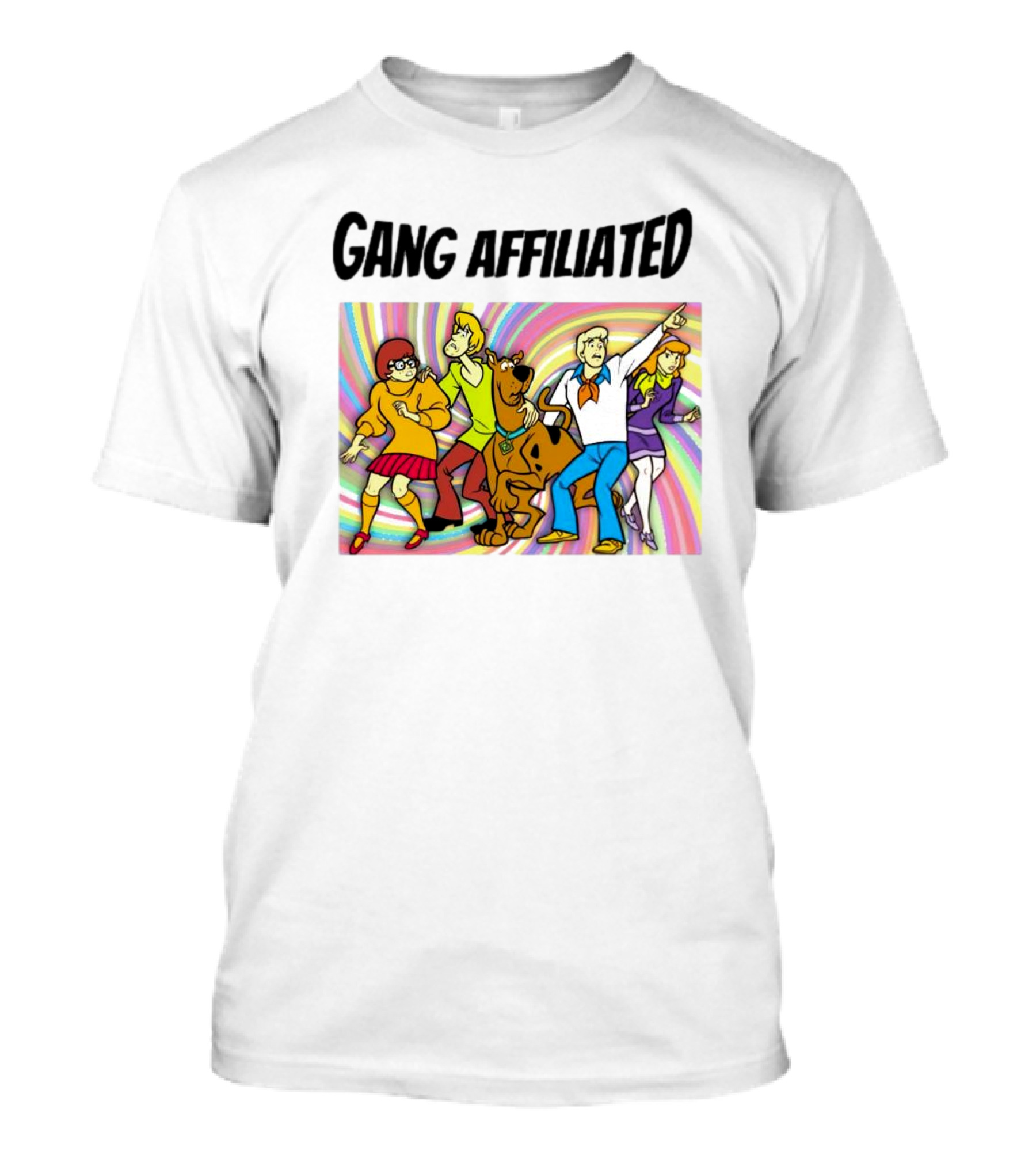 Gang Affiliated Scooby Doo Group Psychedelic Background T-Shirt