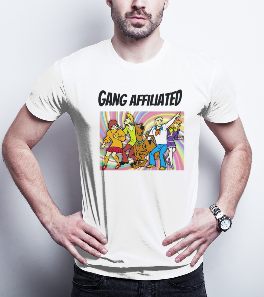 Gang Affiliated Scooby Doo Group Psychedelic Background T-Shirt