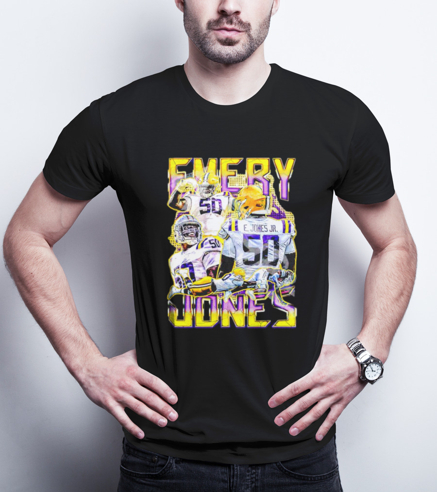 Emery Jones Jr. 50 LSU Tigers Football T-Shirt
