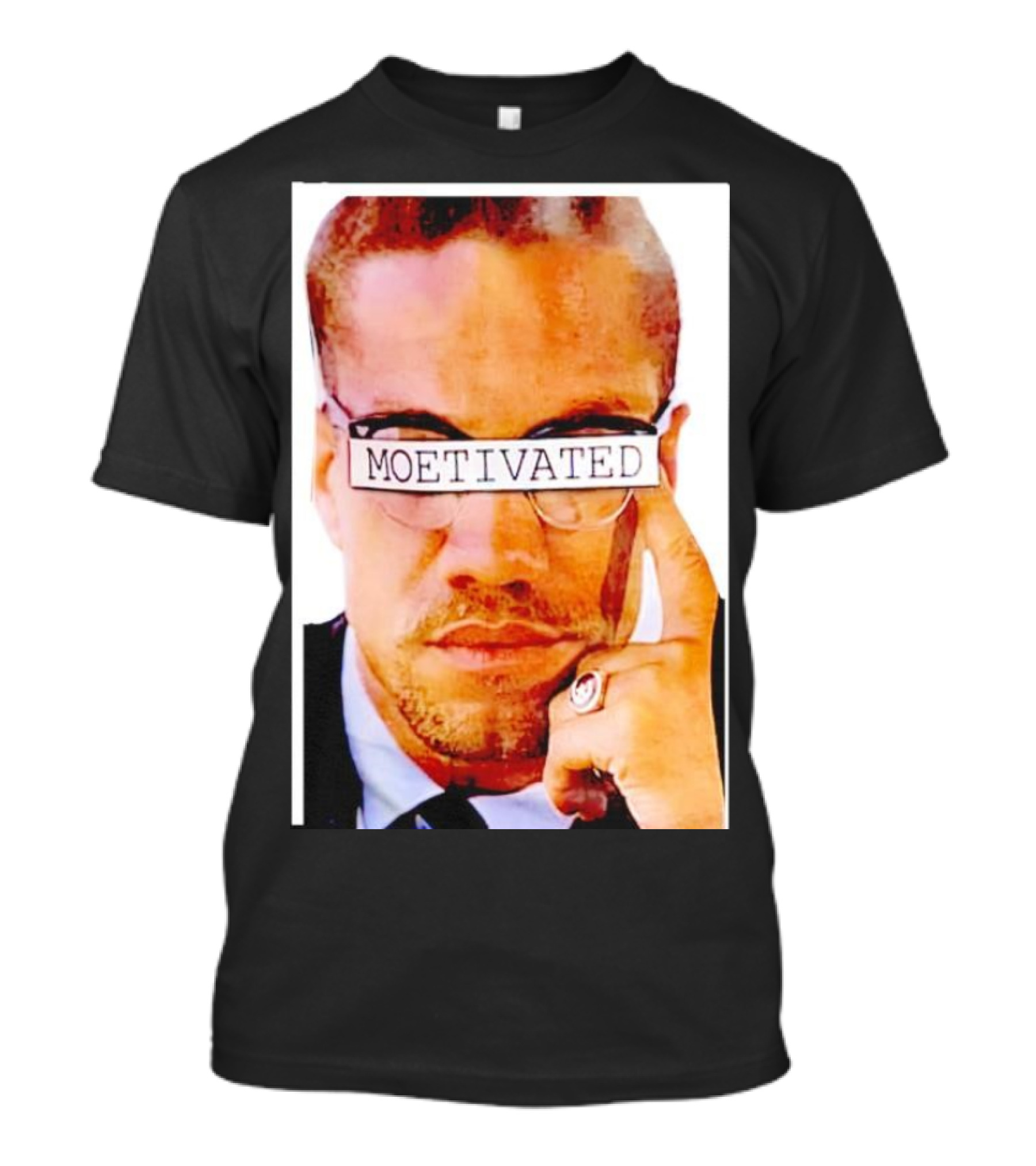 Malcolm X Moetivated Glasses Motif T-Shirt