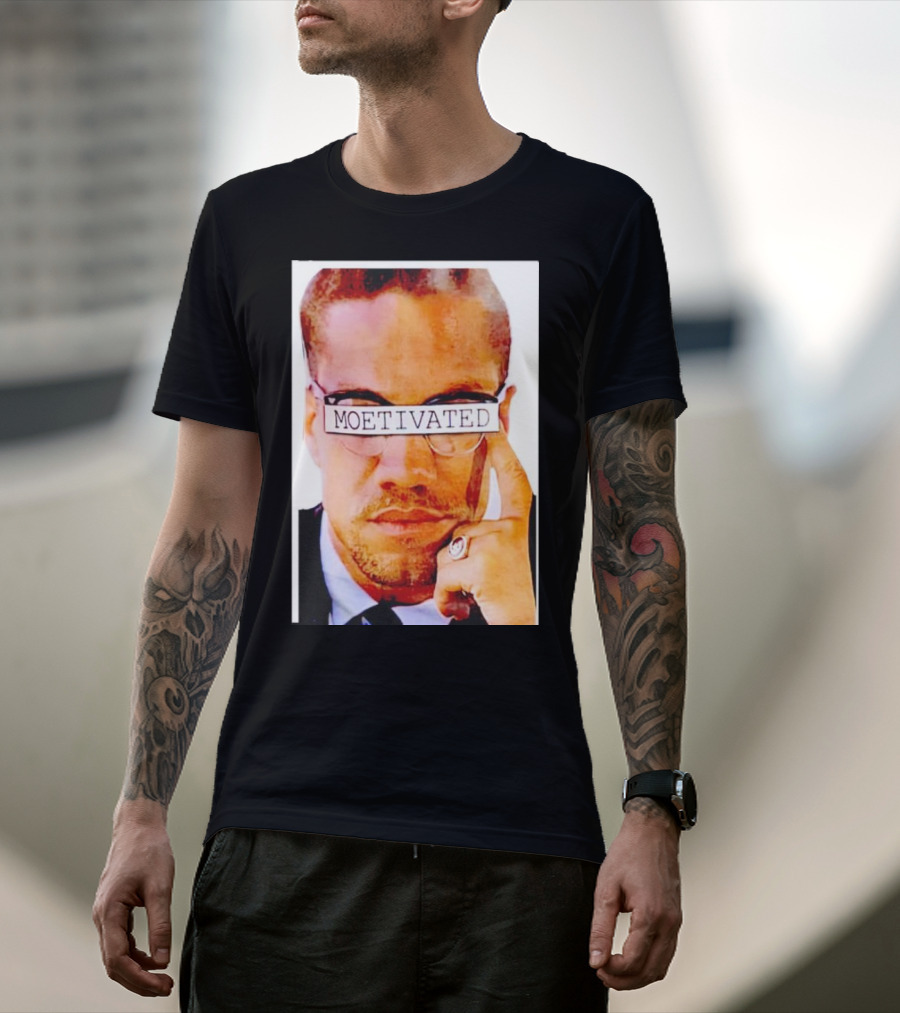 Malcolm X Moetivated Glasses Motif T-Shirt