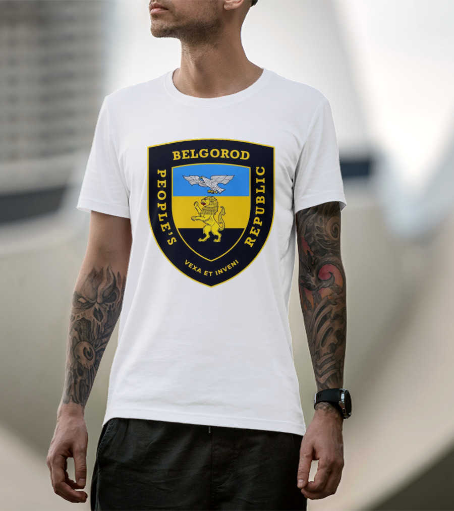 Belgorod People's Republic Emblem Vexa Et Inveni Shield Lion And Eagle Crest T-Shirt