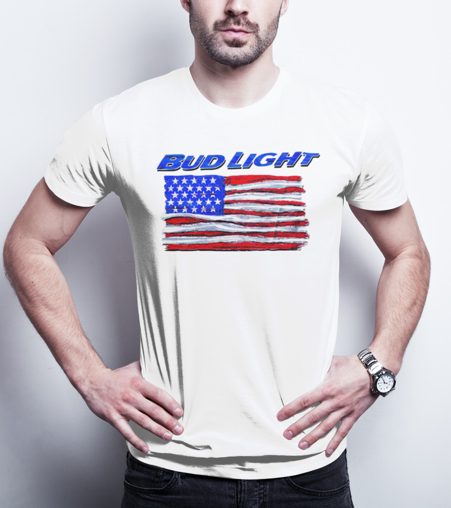 Bud Light American Flag Stars And Stripes Patriotic T-Shirt