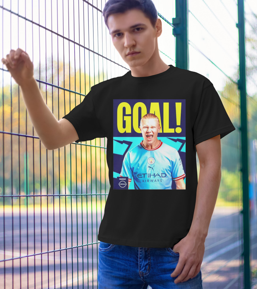 GOAL Erling Haaland Manchester City Etihad Airways Presented By Nissan T-Shirt