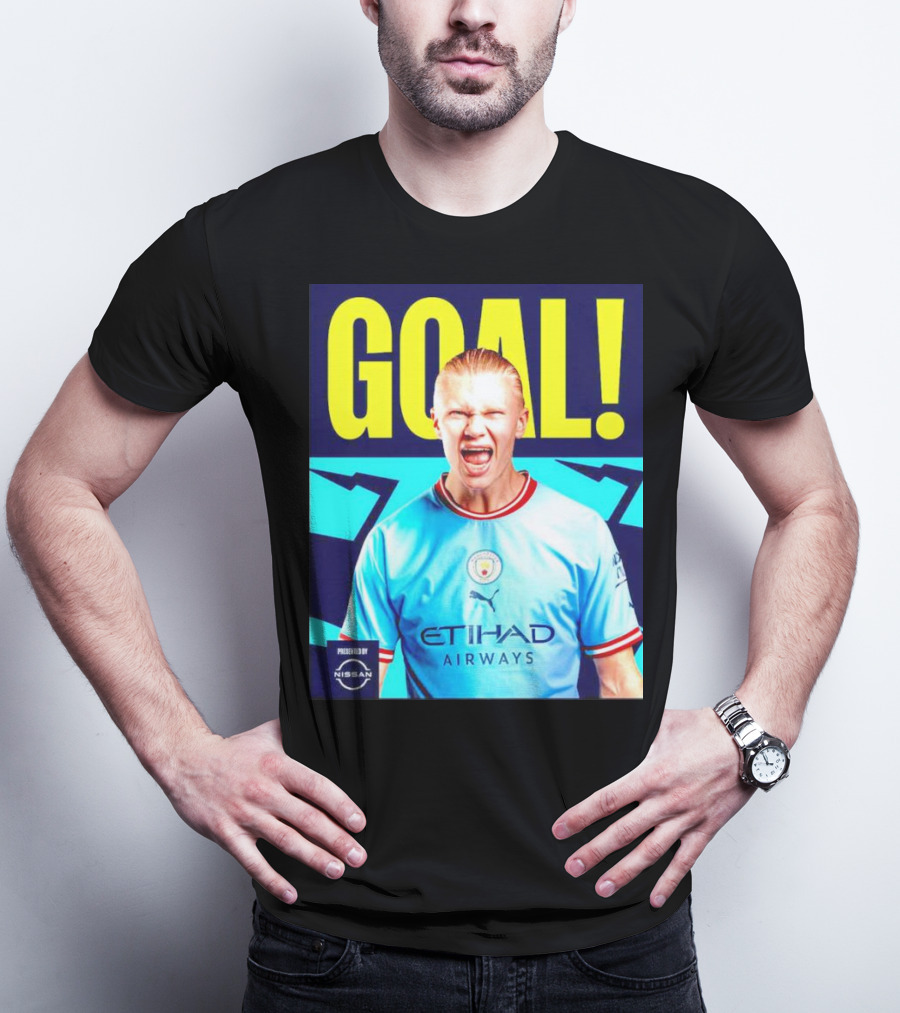 GOAL Erling Haaland Manchester City Etihad Airways Presented By Nissan T-Shirt