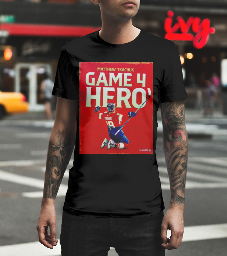 Matthew Tkachuk Game 4 Hero Playoffs T-Shirt