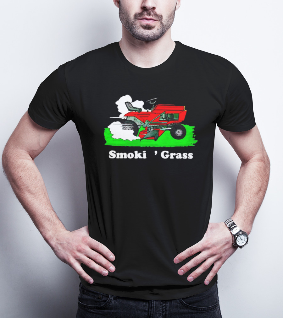 Smokin’ Grass Red Tractor On Green Field T-Shirt