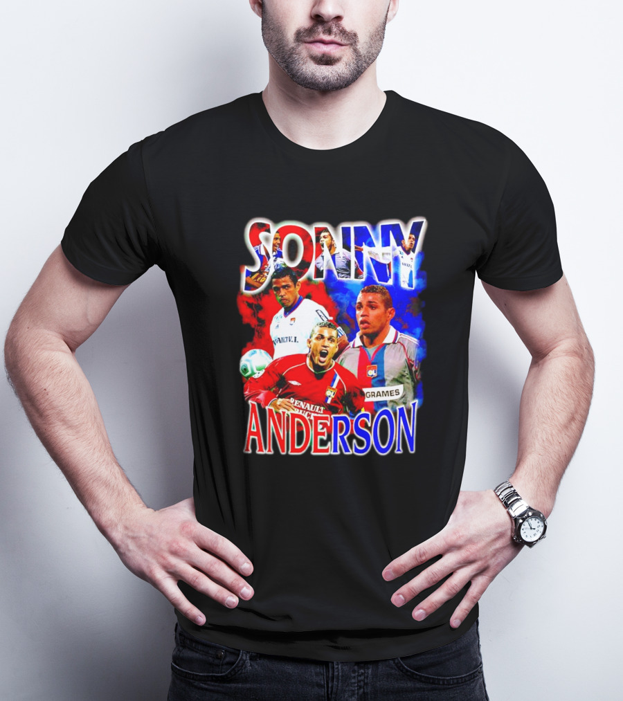 Sonny Anderson Football Legend Renault V Lyon Grames Soccer Icons T-Shirt