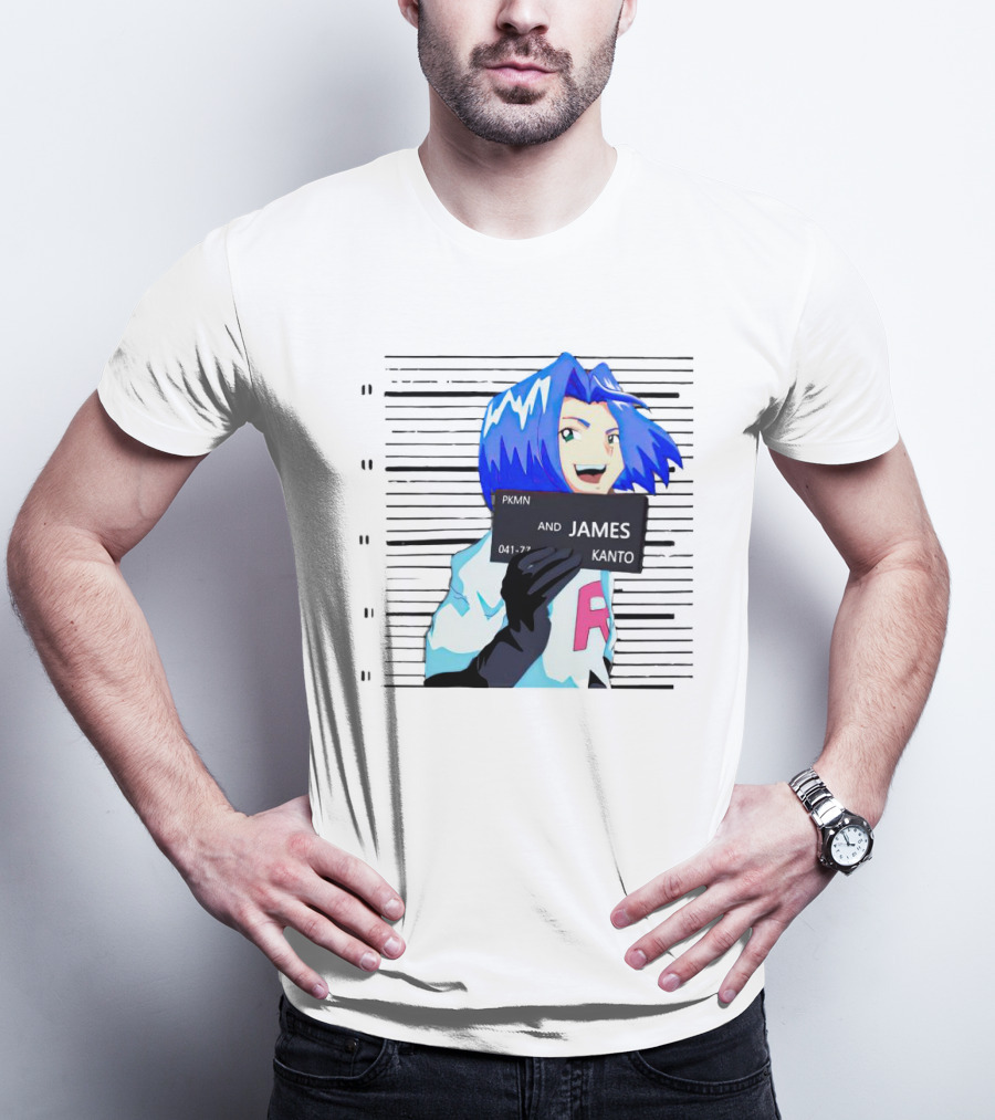 Team Rocket James Mugshot Pokemon Character Image T-Shirt