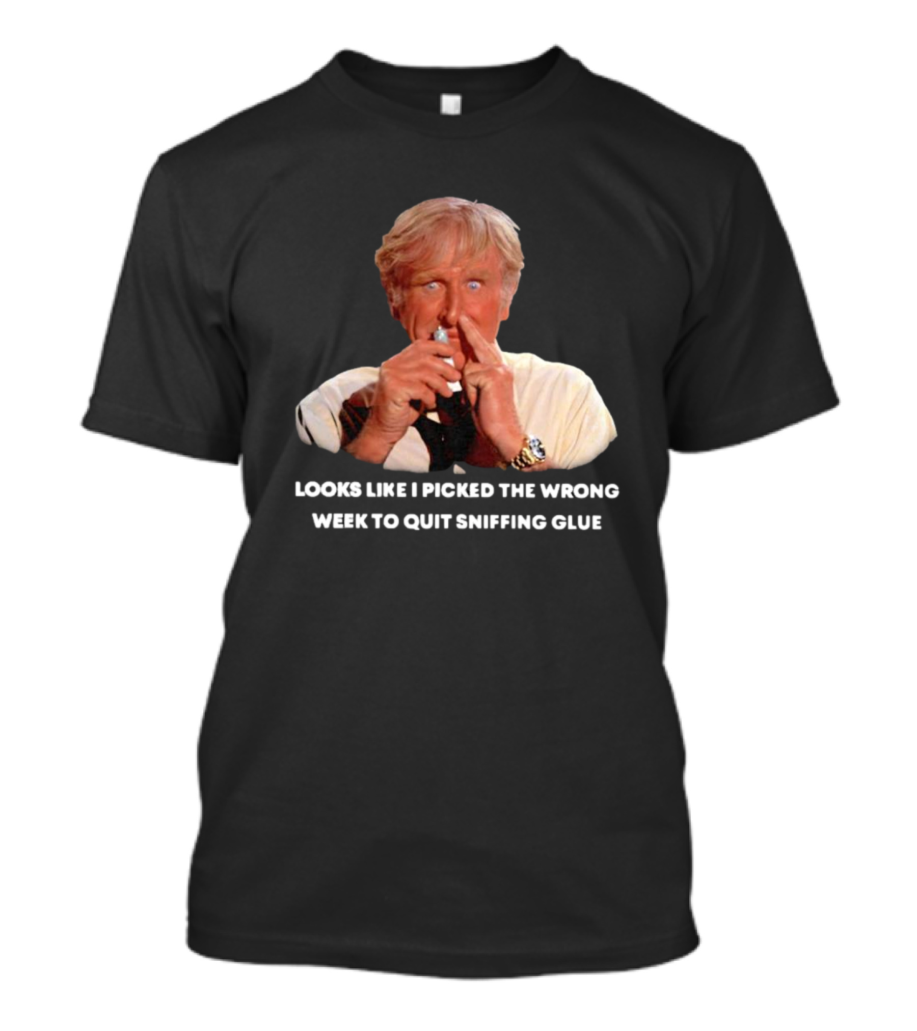Looks Like I Picked The Wrong Week To Quit Sniffing Glue Aircraft Movie Character Nostalgia T-Shirt