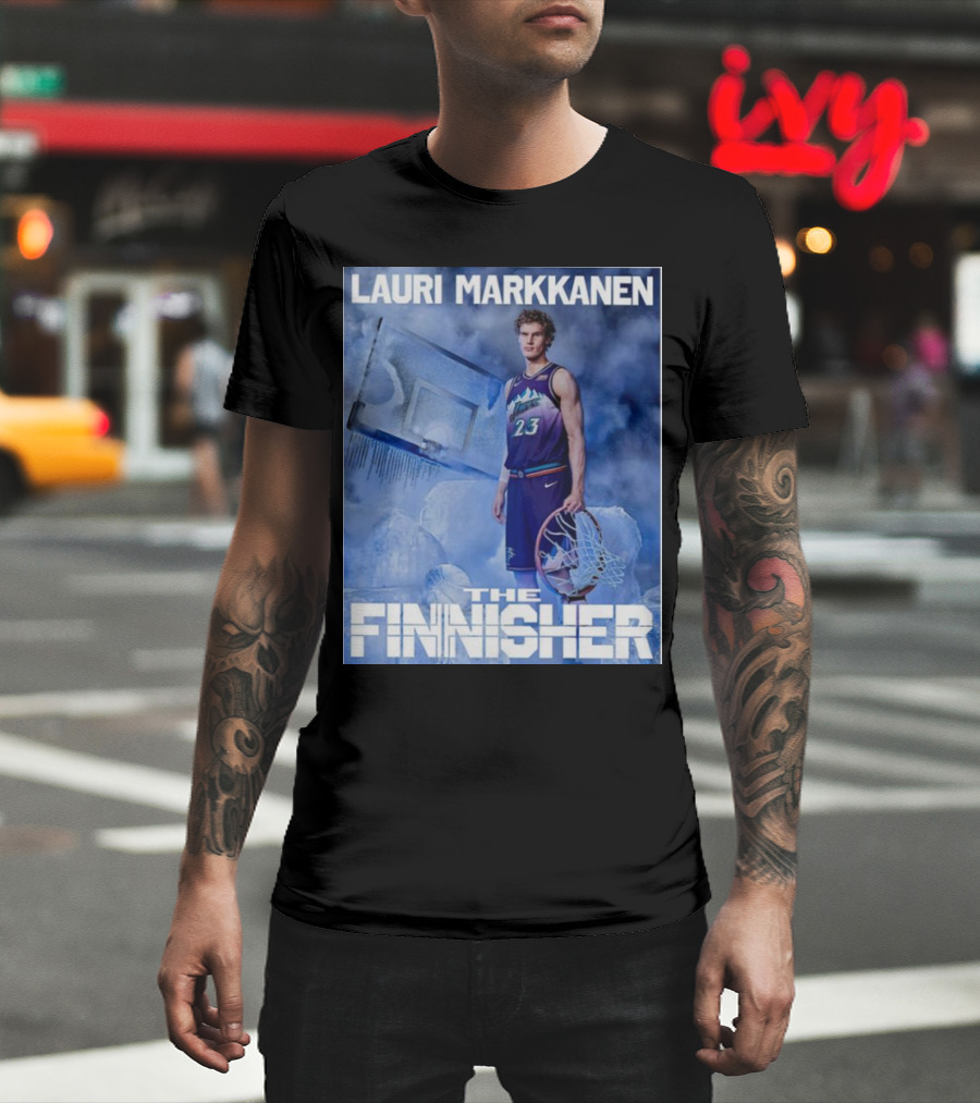 Lauri Markkanen The Finisher Basketball Ice Blue T-Shirt