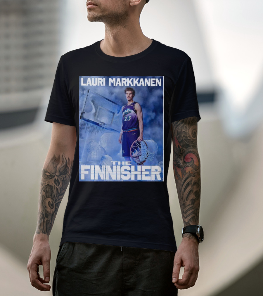 Lauri Markkanen The Finisher Basketball Ice Blue T-Shirt