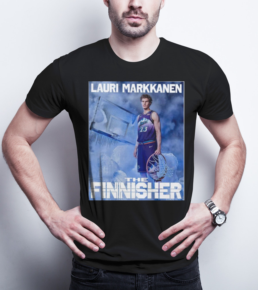 Lauri Markkanen The Finisher Basketball Ice Blue T-Shirt