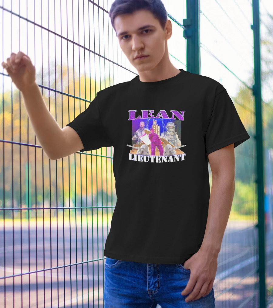 LEAN LIEUTENANT Soldiers With Lightning Background T-Shirt