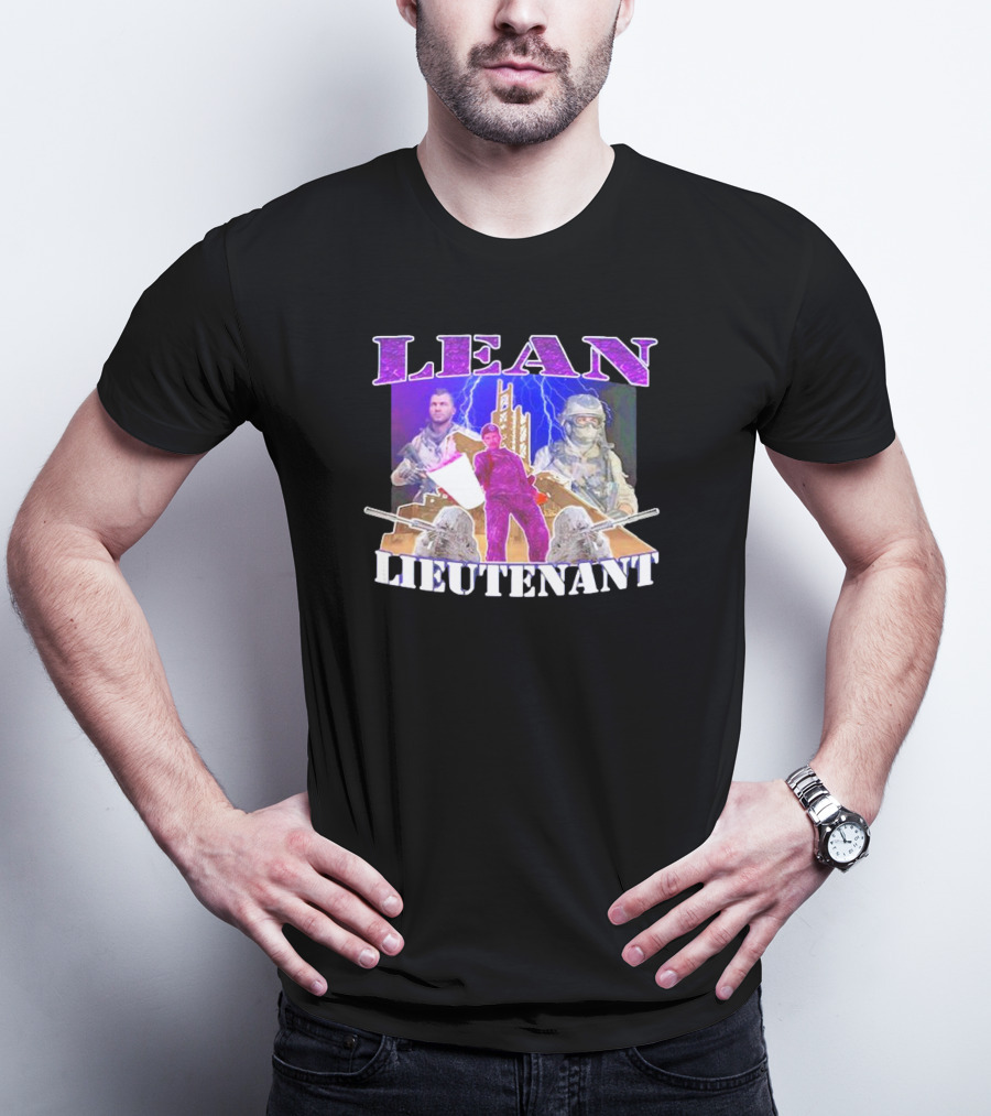 LEAN LIEUTENANT Soldiers With Lightning Background T-Shirt