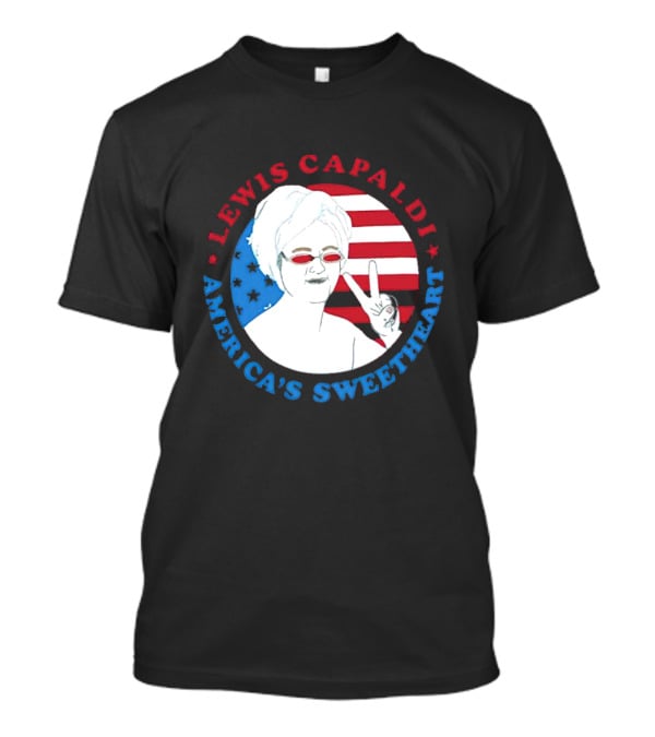 Lewis Capaldi America’s Sweetheart Peace Sign And Flag T-Shirt