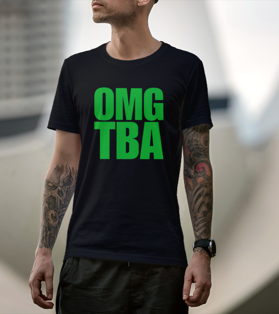 OMG TBA Bold Green Text T-Shirt