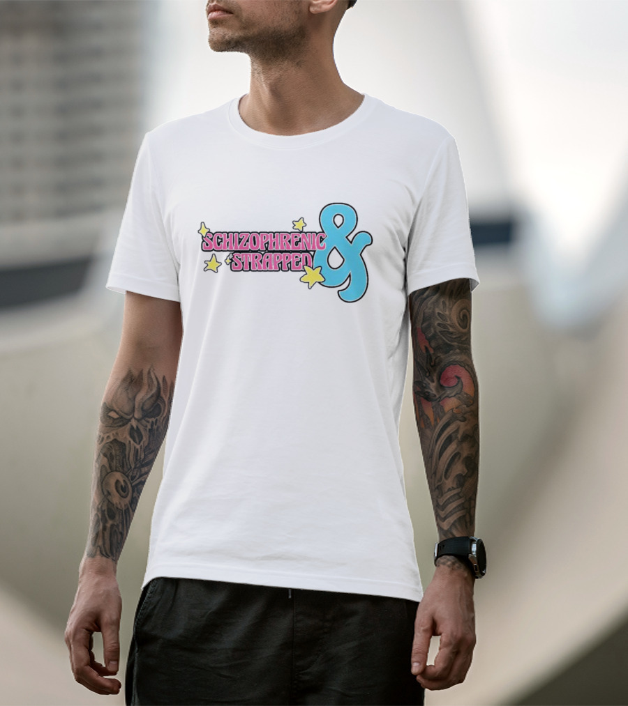 Schizophrenic And Strapped Retro Starry T-Shirt
