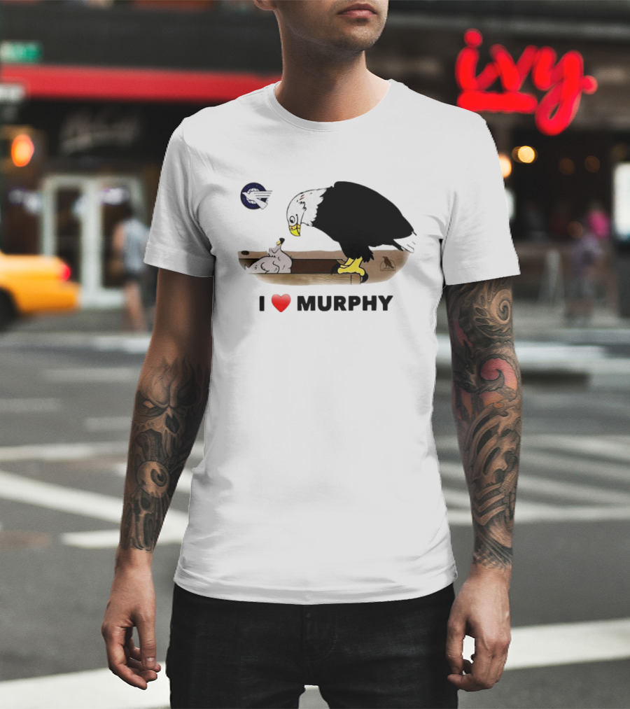 Eagle I Love Murphy Heart Symbol With Nest And Stork T-Shirt
