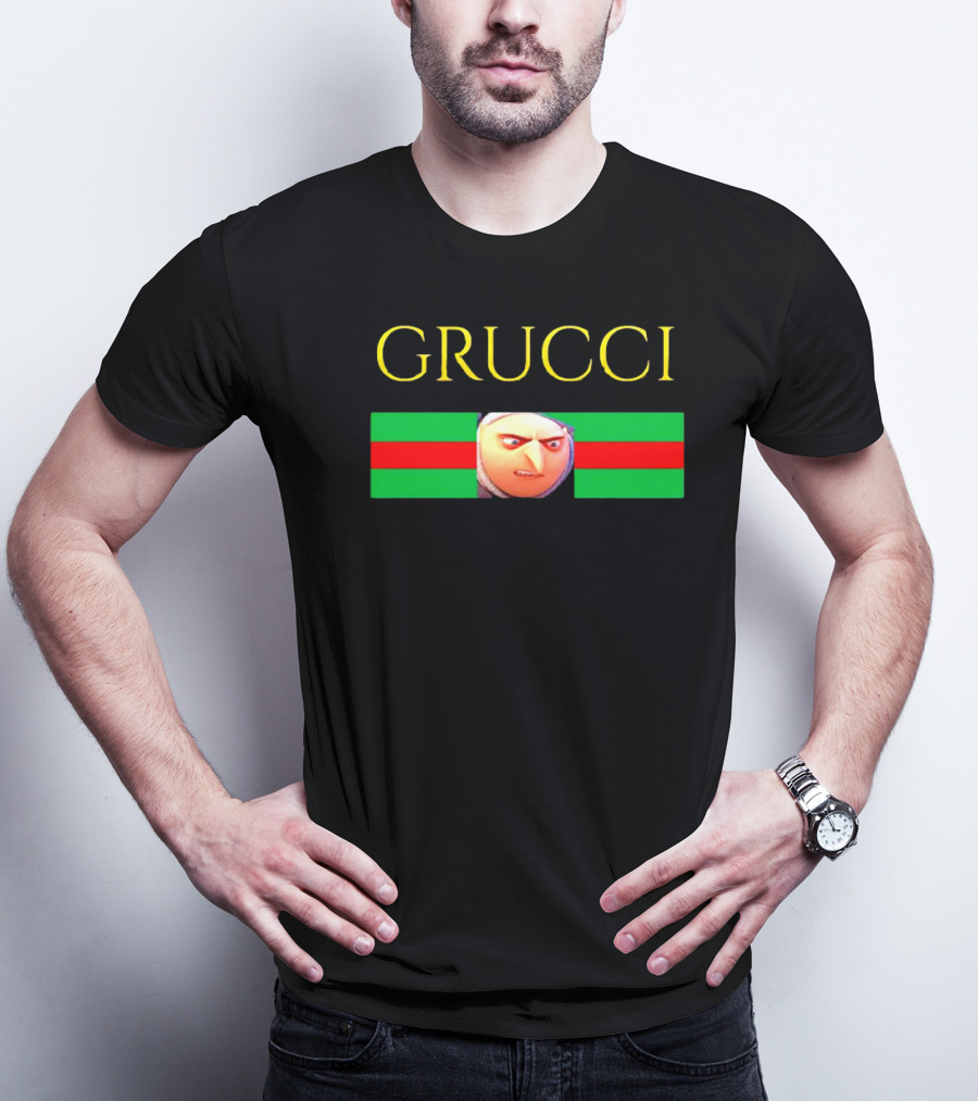 Grucci Meme Essential Minions Gru Face Red Green Stripe T-Shirt