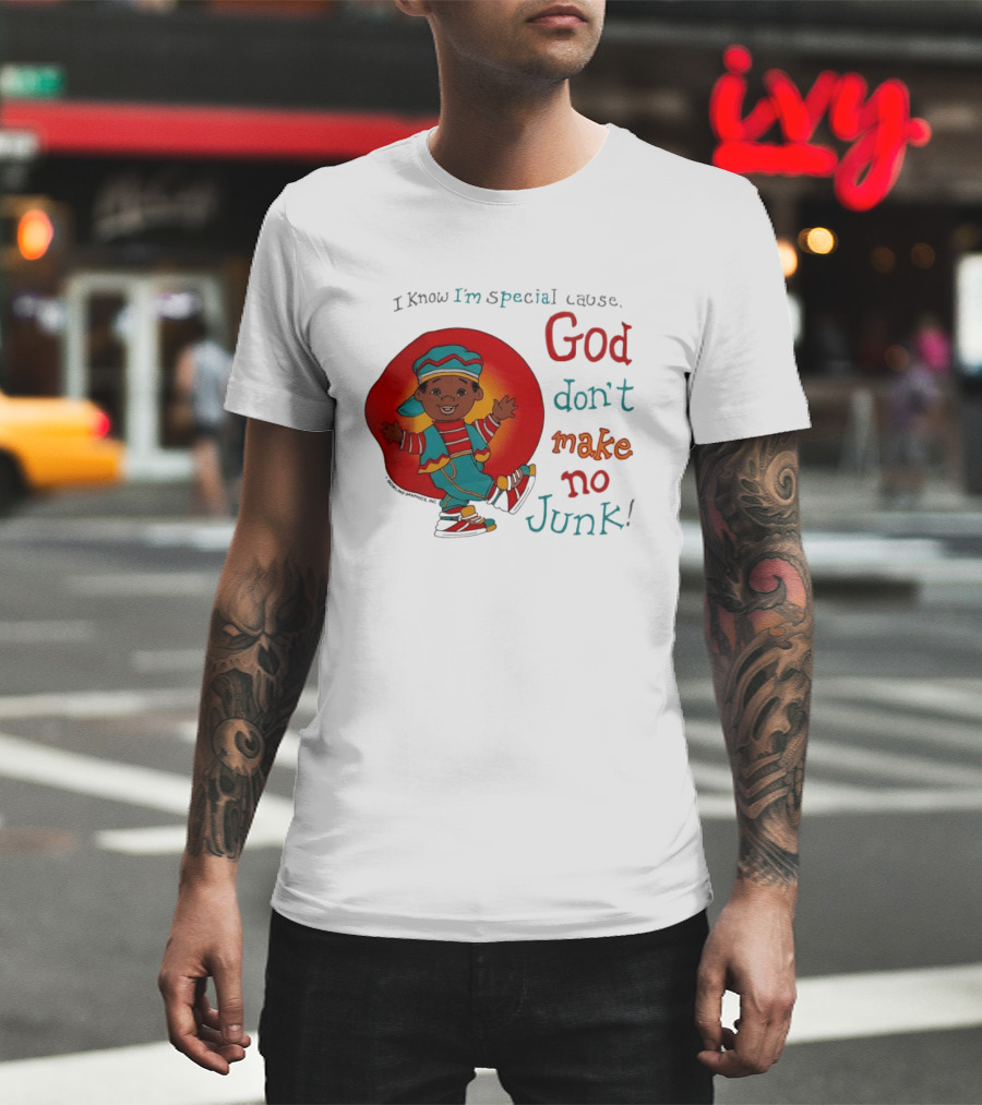I Know I'm Special Cause God Don't Make No Junk Red And Blue Outfit Character T-Shirt
